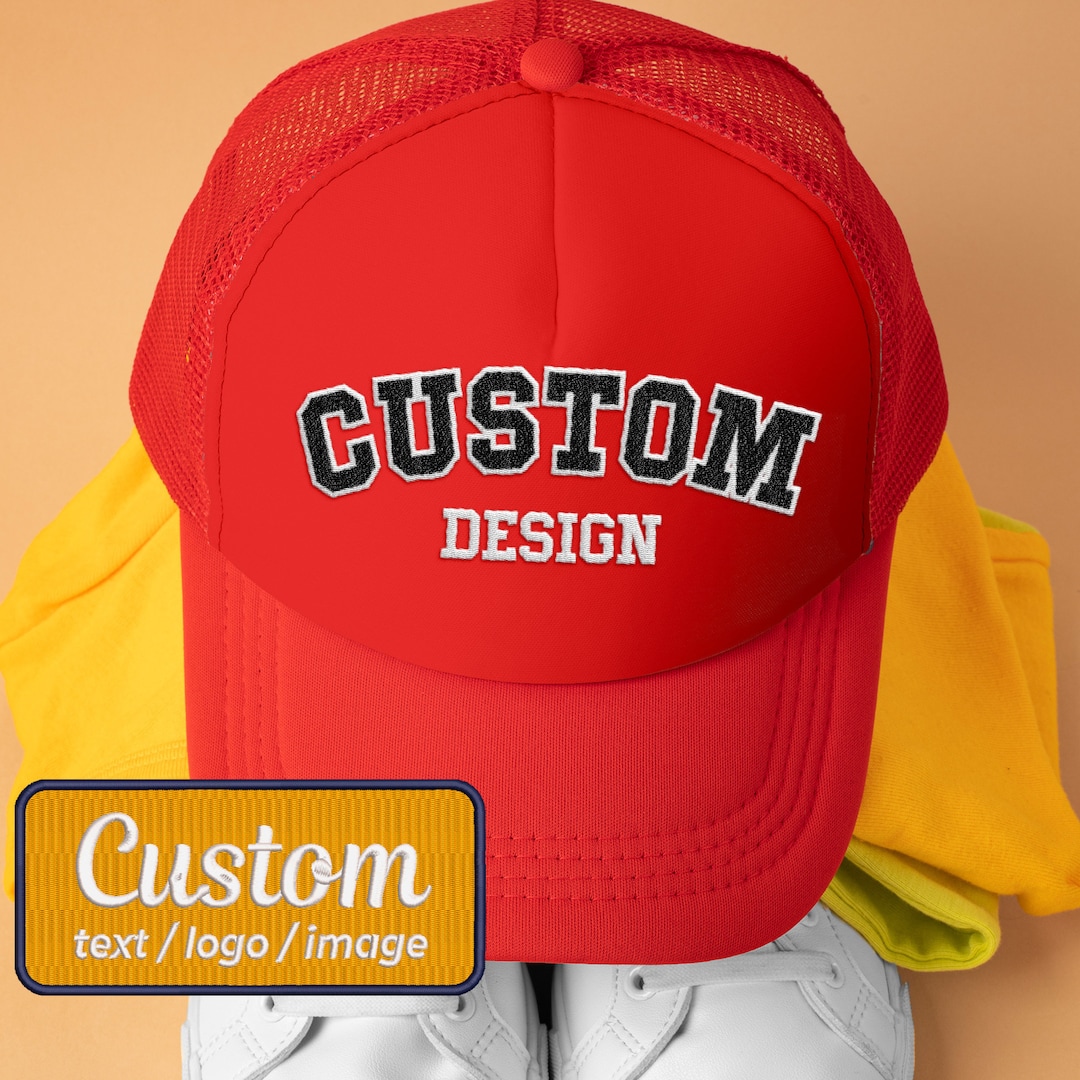 Custom Embroidered Trucker Hat, Embroidery Logo Cap, Personalized ...