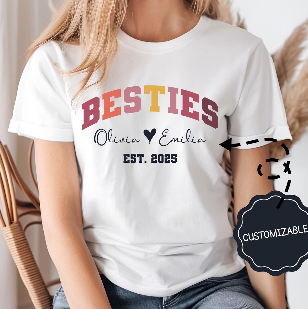 Custom Bestie Shirt, Custom Women's Shirt, Matching Best Friends Tee ...