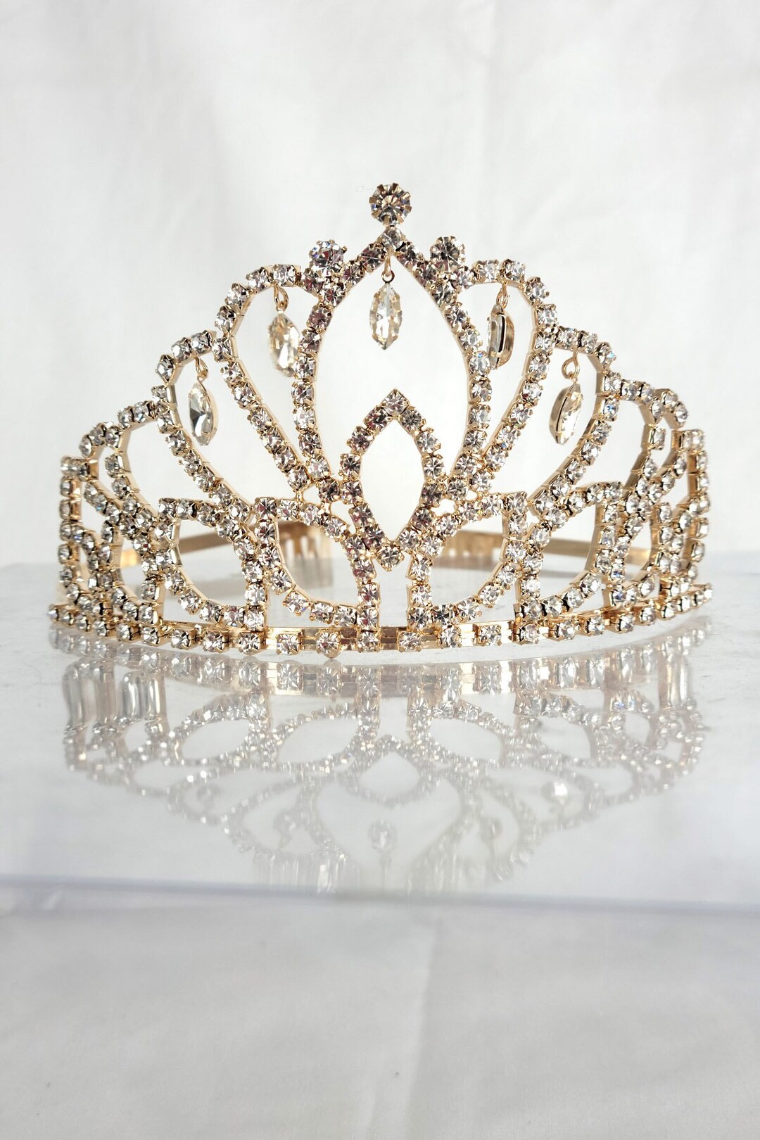 Metal Tiara With Hanging Jewels for Formal Occasions Parties Costumes ...