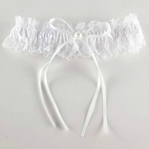 Wedding Lingerie Garter Belt With Pearl and Ribbon, One Size Fits All ...