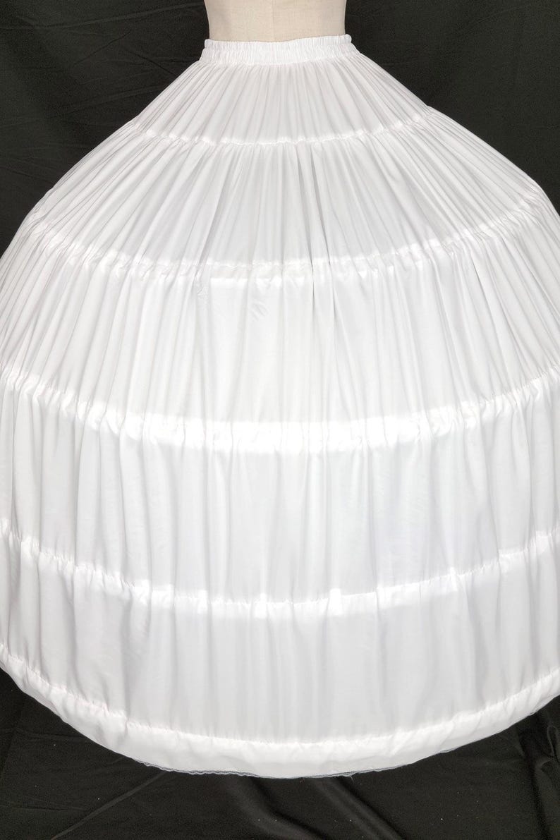 Large Crinoline Petticoat With 5 Metal Hoops and Elastic Lace up Waist ...