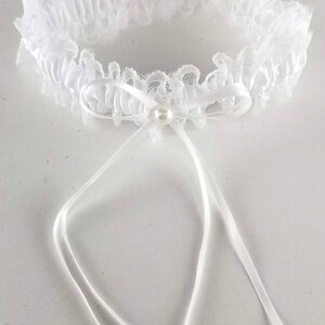 Wedding Lingerie Garter Belt With Pearl and Ribbon, One Size Fits All ...