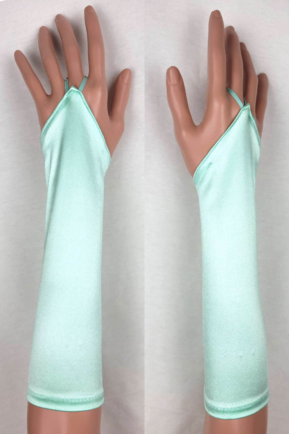 Pair of Fingerless Satin Evening Gloves, Multiple Color Options, for ...