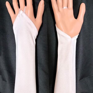 Pair of Fingerless Satin Evening Gloves, Multiple Color Options, for ...