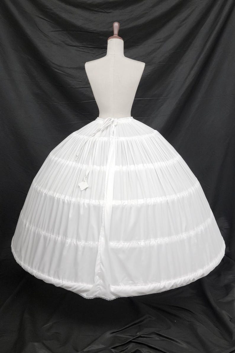 Crinoline Petticoat With Five Metal Hoops and Lace up Waist, One Size ...