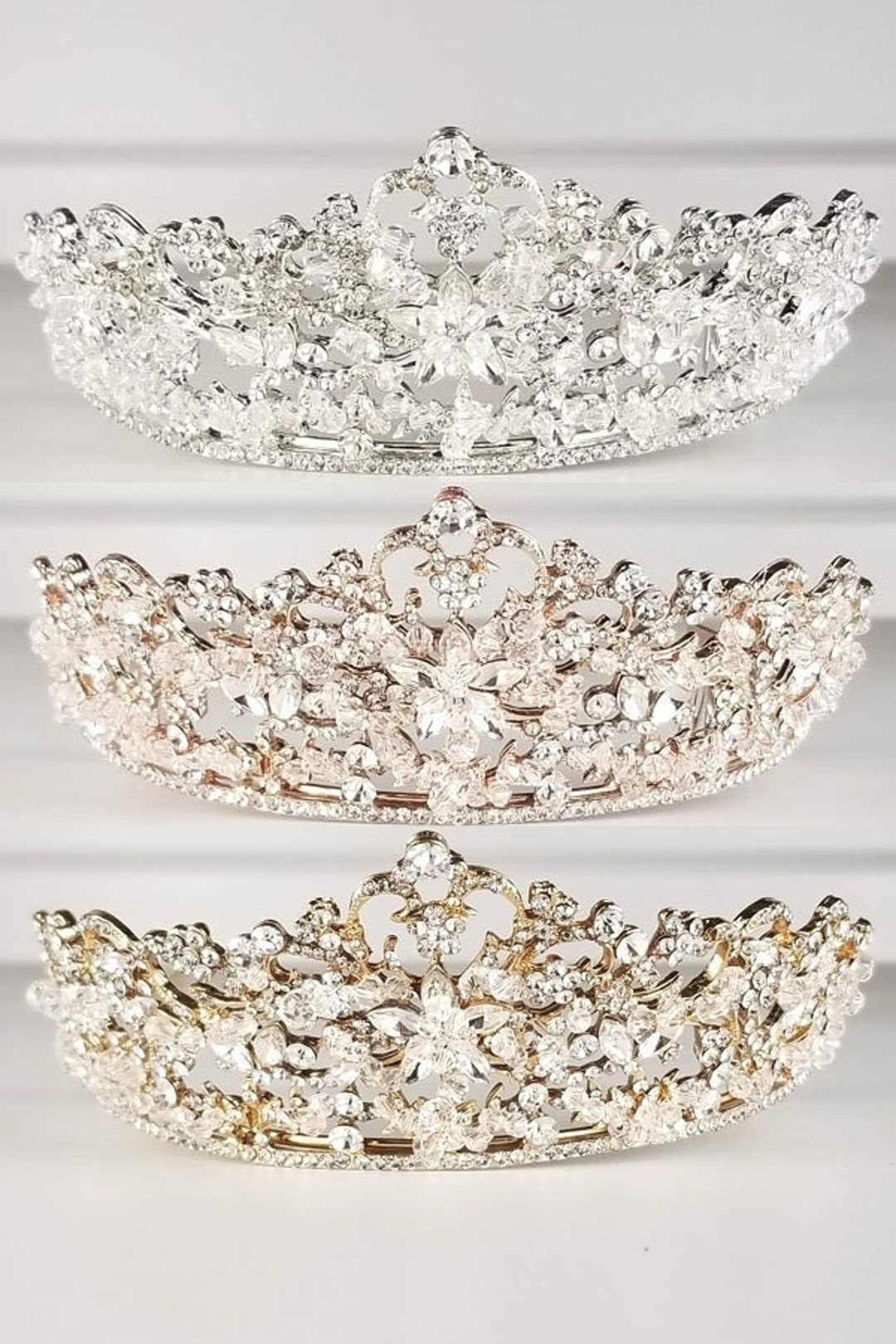 Metal Tiara With Jewels for Formal Occasions Costumes Quinceanera Prom ...