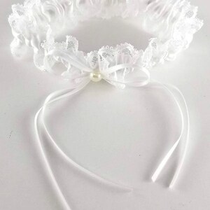 Wedding Lingerie Garter Belt With Pearl and Ribbon, One Size Fits All ...