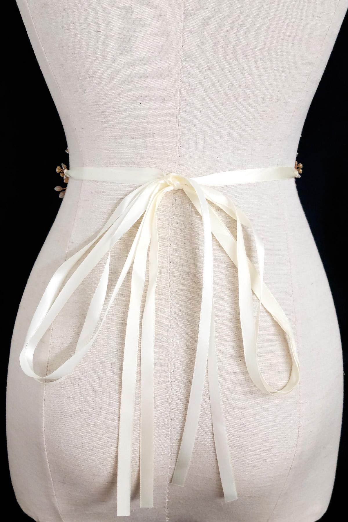 Crystal Jewel Belt With Flowers and Petals, Rhinestones, and Tie On ...