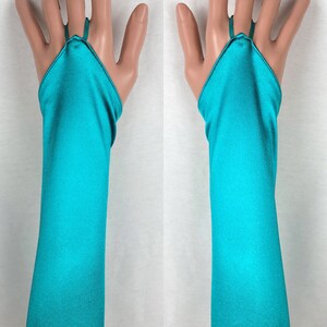 Pair of Fingerless Satin Evening Gloves, Multiple Color Options, for ...