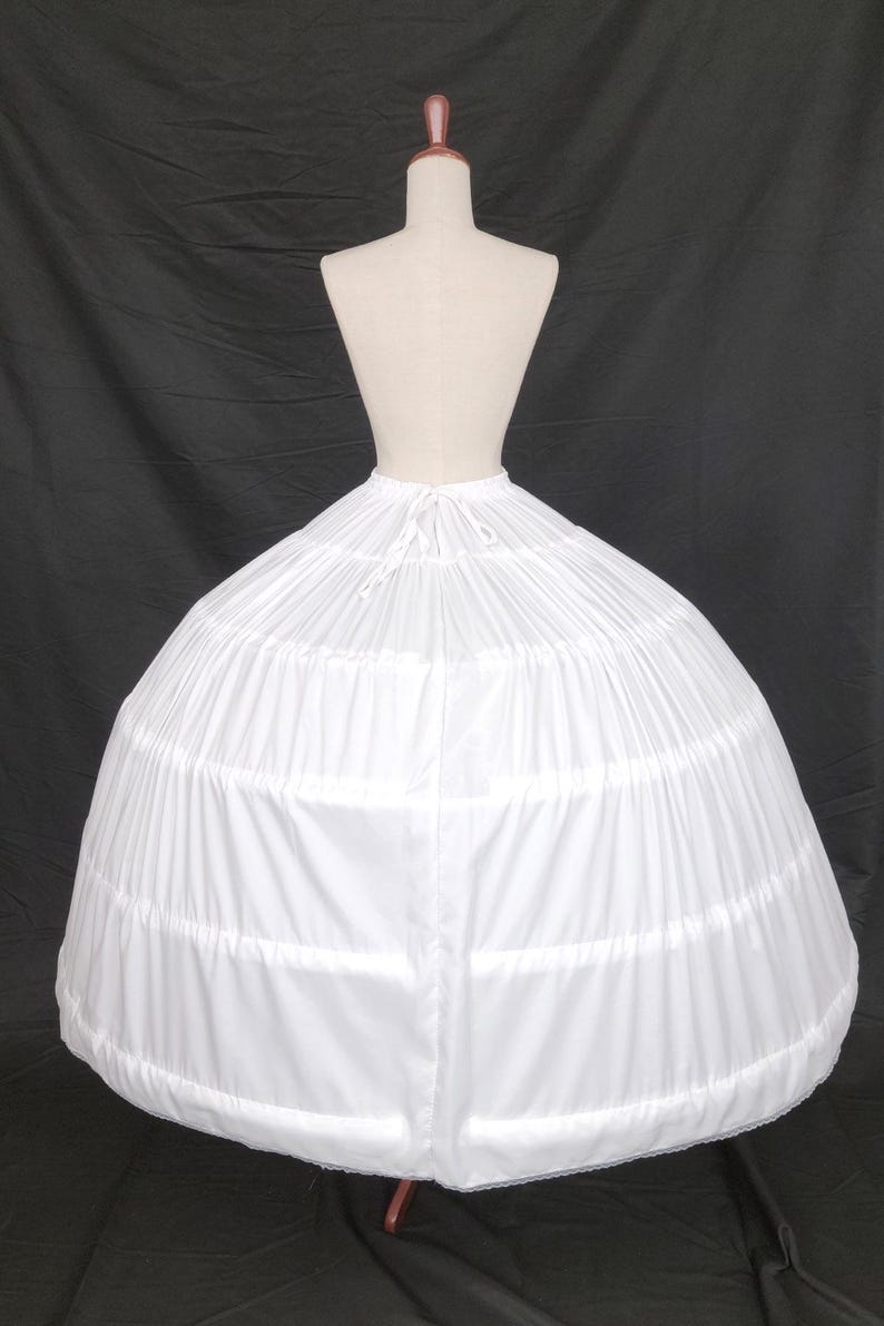 Large Crinoline Petticoat With 5 Metal Hoops and Elastic Lace up Waist ...