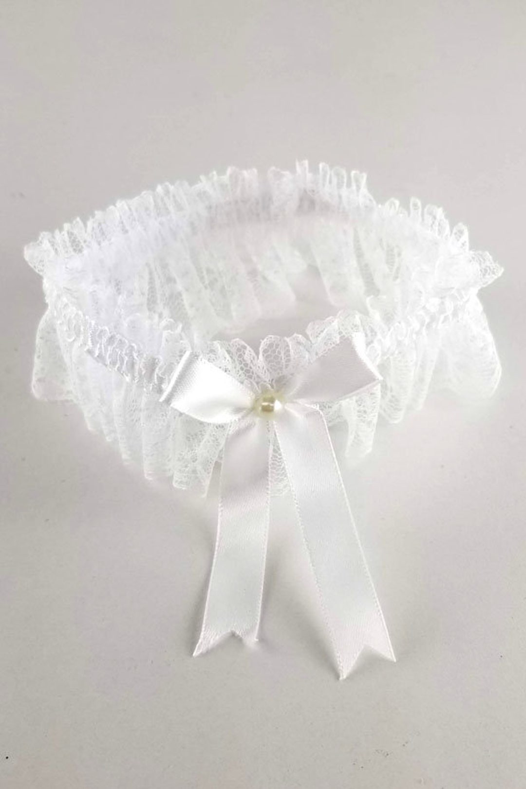 Wedding Lingerie Ivory Garter Belt With Pearl and Ribbon One Size Fits ...