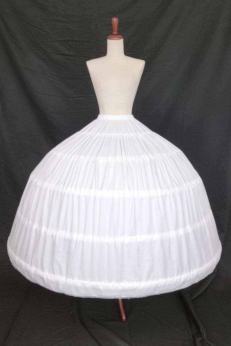Large Crinoline Petticoat With 5 Metal Hoops and Elastic Lace up Waist ...