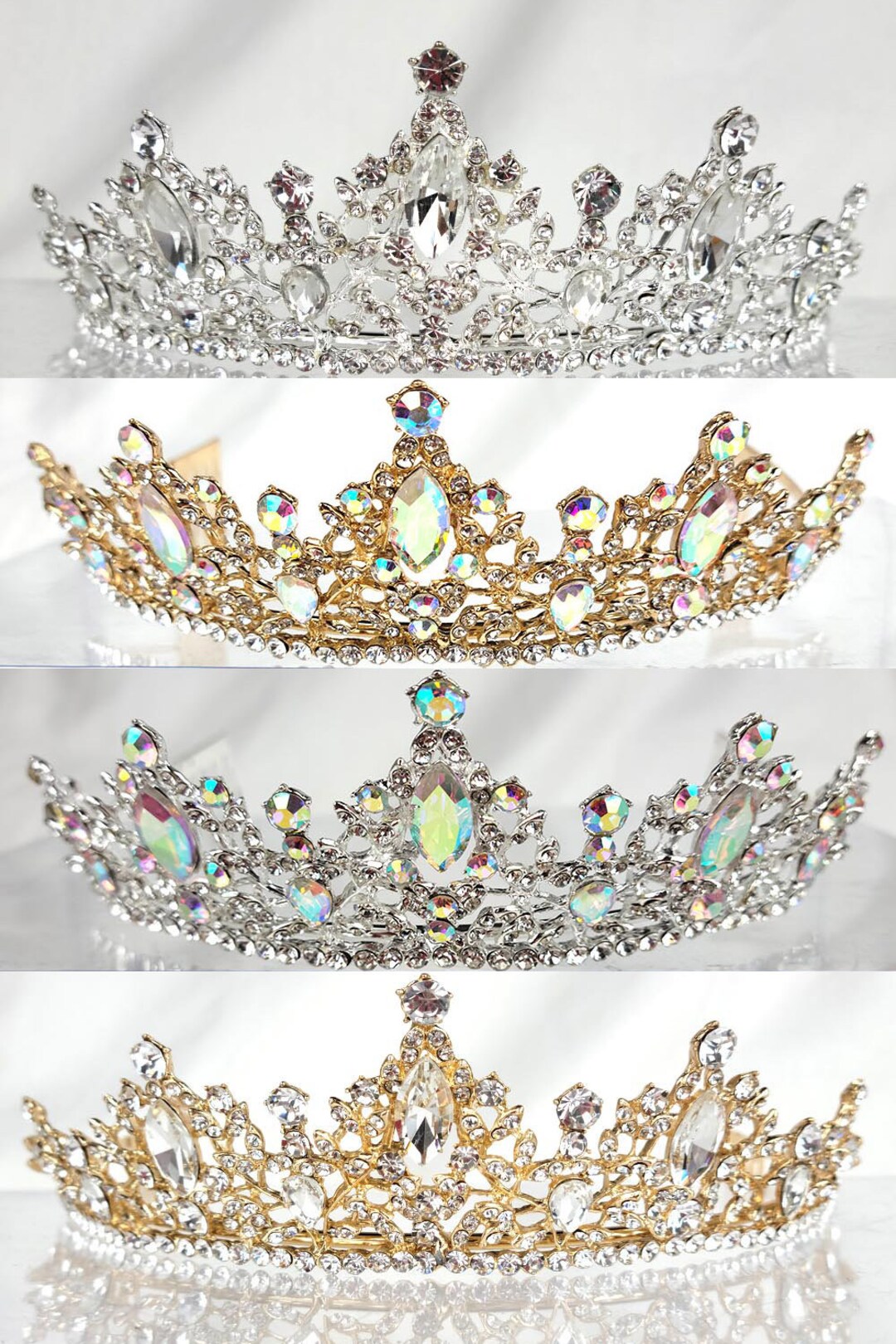 Metal Tiara With Jewels for Formal Occasions Costumes Quinceanera Prom ...