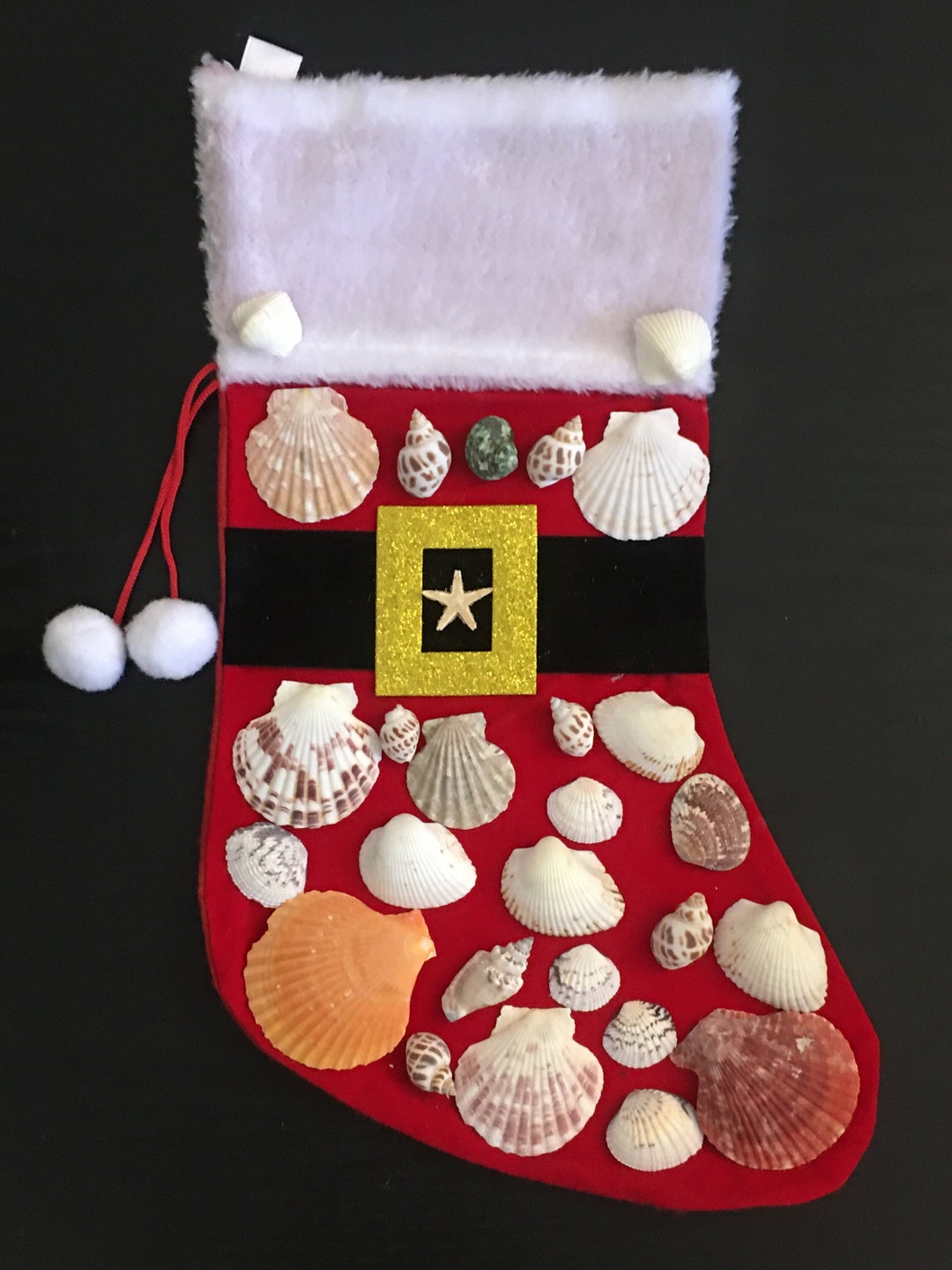 Holiday Decor, Beachy Christmas Stockings, Beach Stockings, Seashell ...