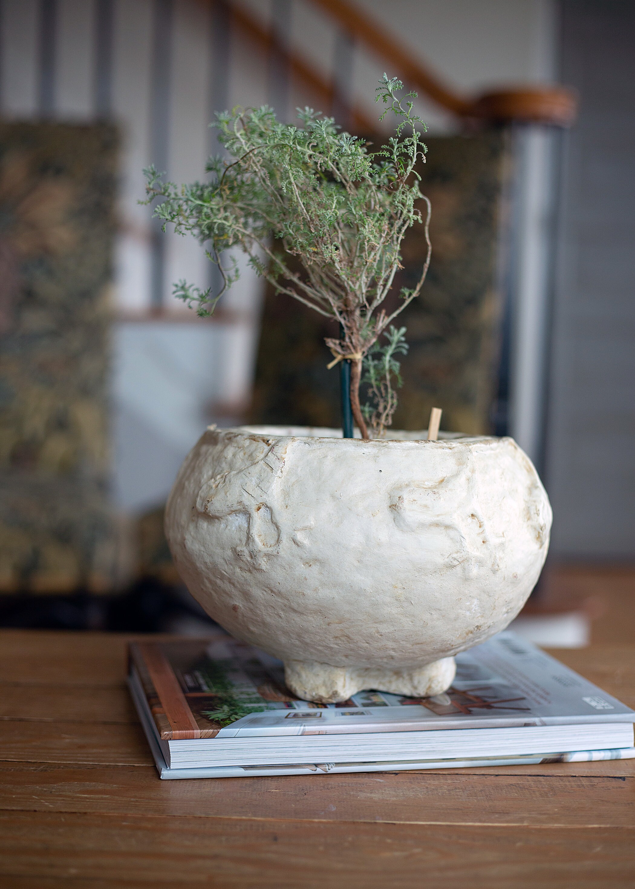 Vintage Round Paper Mache Pot / Vessel / Vase / From France - Etsy