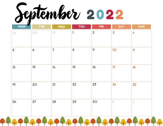 September 2022 Calendar Printable With Holidays