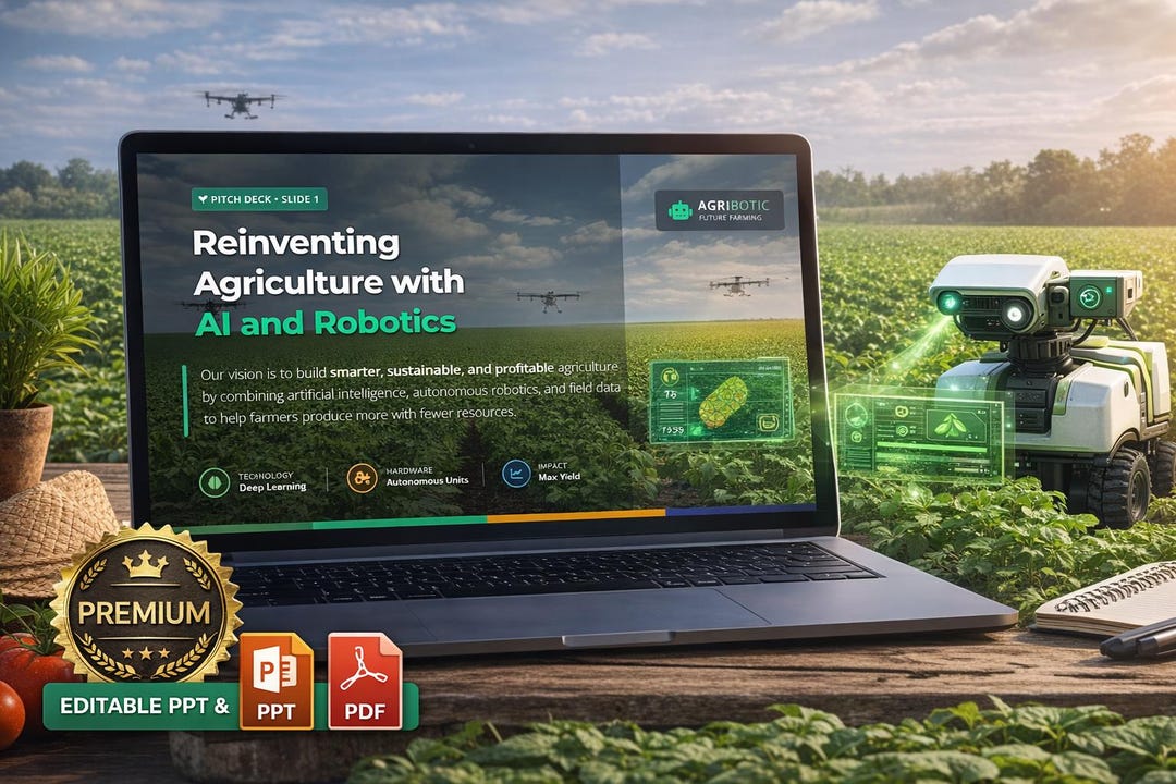 AI & Robotics Agriculture Pitch Deck | Agritech Startup Presentation ...