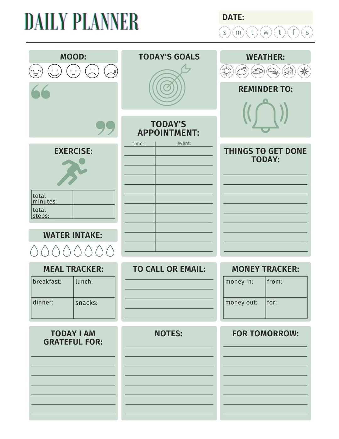 EDITABLE DAILY PLANNER L Productivity L Organized - Etsy
