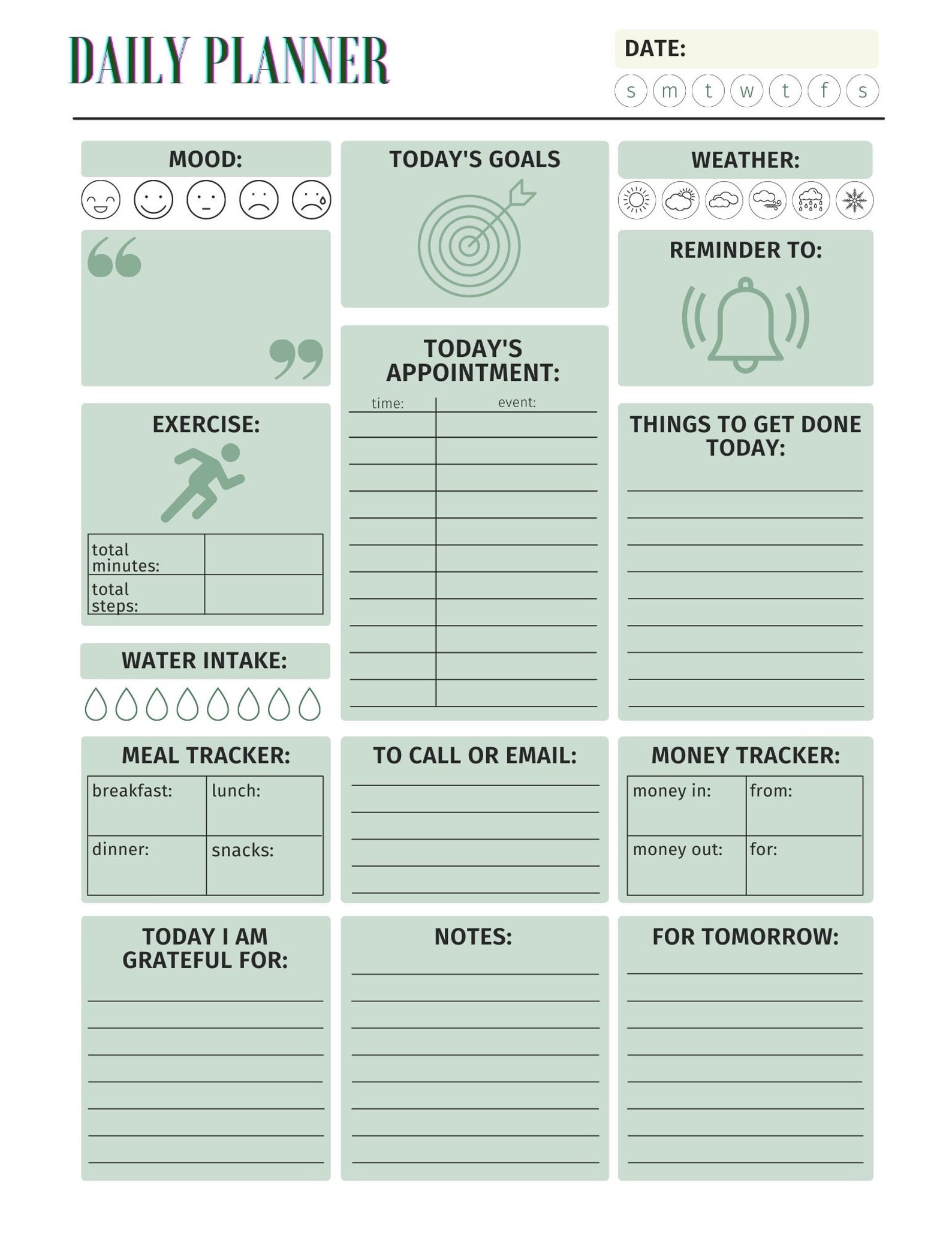 EDITABLE DAILY PLANNER L Productivity L Organized - Etsy