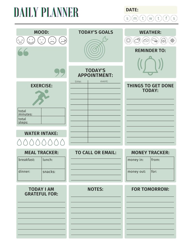 EDITABLE DAILY PLANNER L Productivity L Organized - Etsy