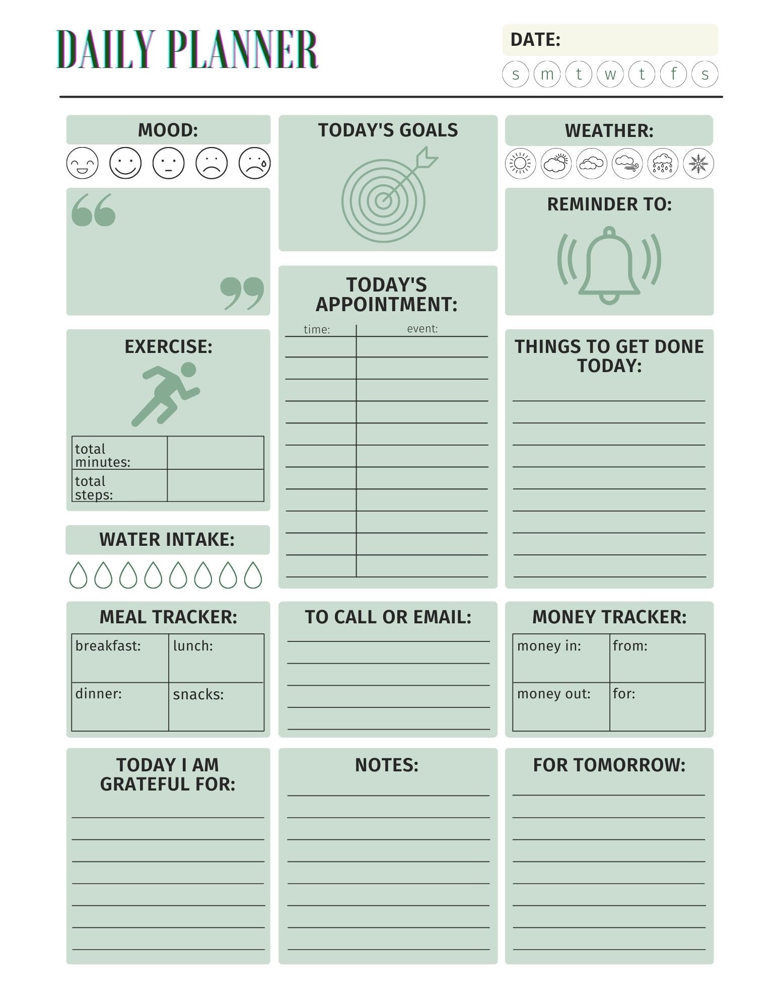 EDITABLE DAILY PLANNER L Productivity L Organized - Etsy