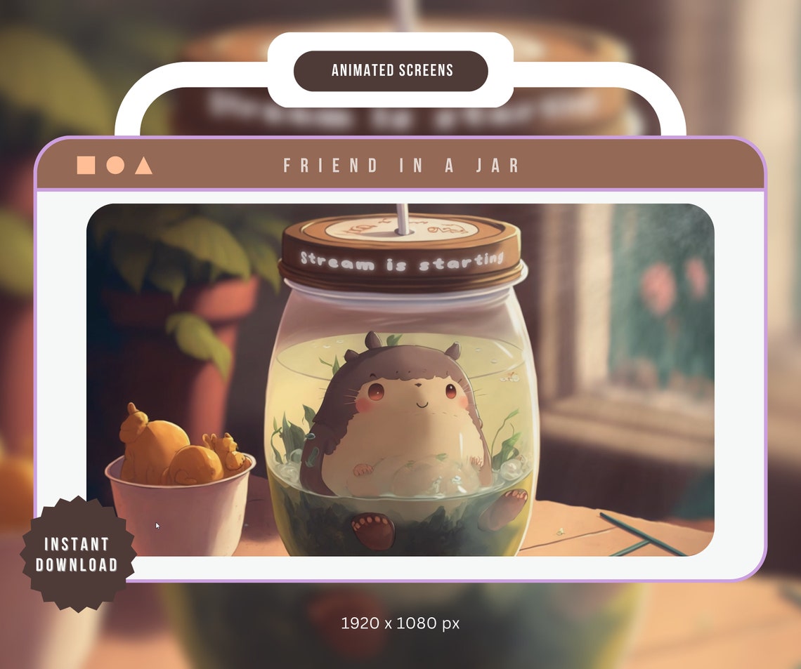 Animated Twitch Overlay Friend in a Jar Twitch Youtbe - Etsy.de
