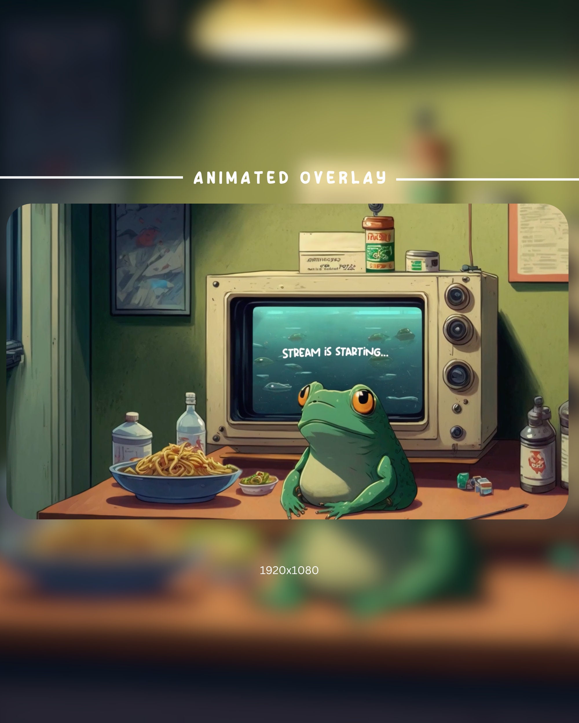 Animated Twitch Overlay Screens TV Frog Twitch, Youtube, Frog, Cute ...