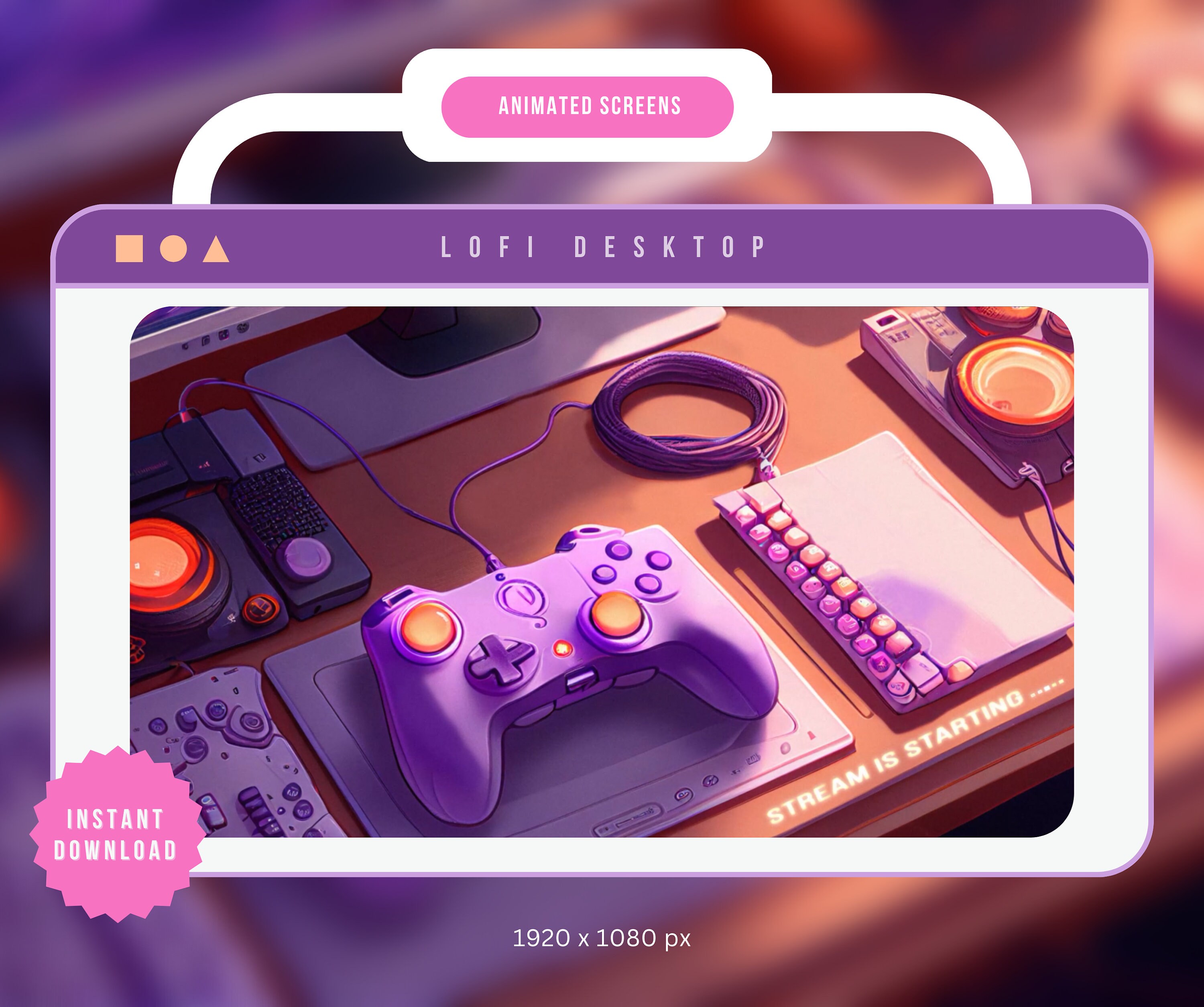 Animated Twitch Overlay Lofi Desktop Twitch Youtbe Cat - Etsy.de