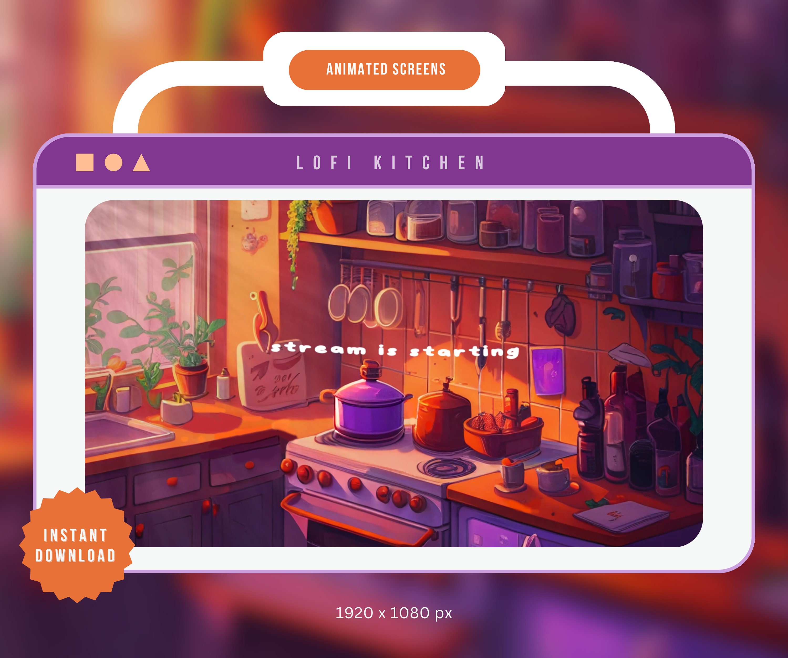 Animated Twitch Overlay Screens lofi Kitchen Twitch - Etsy