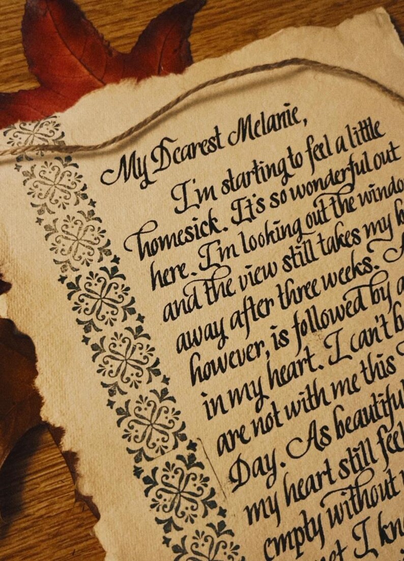 Custom Calligraphy on Antique Paper | Handwritten Love Letter, Poem ...
