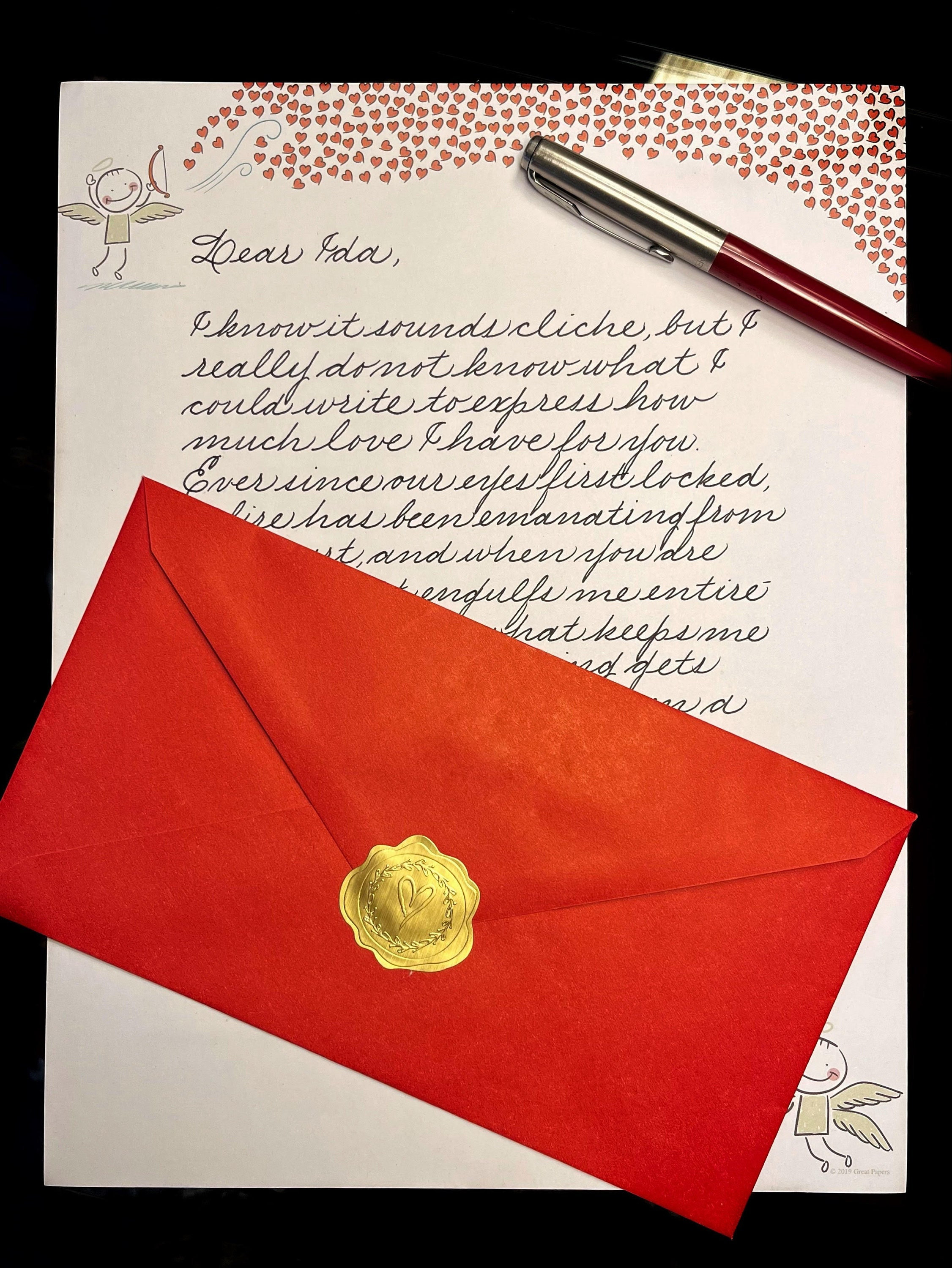 Handwritten Love Letter Calligraphy for Valentine's Day, Anniversary ...