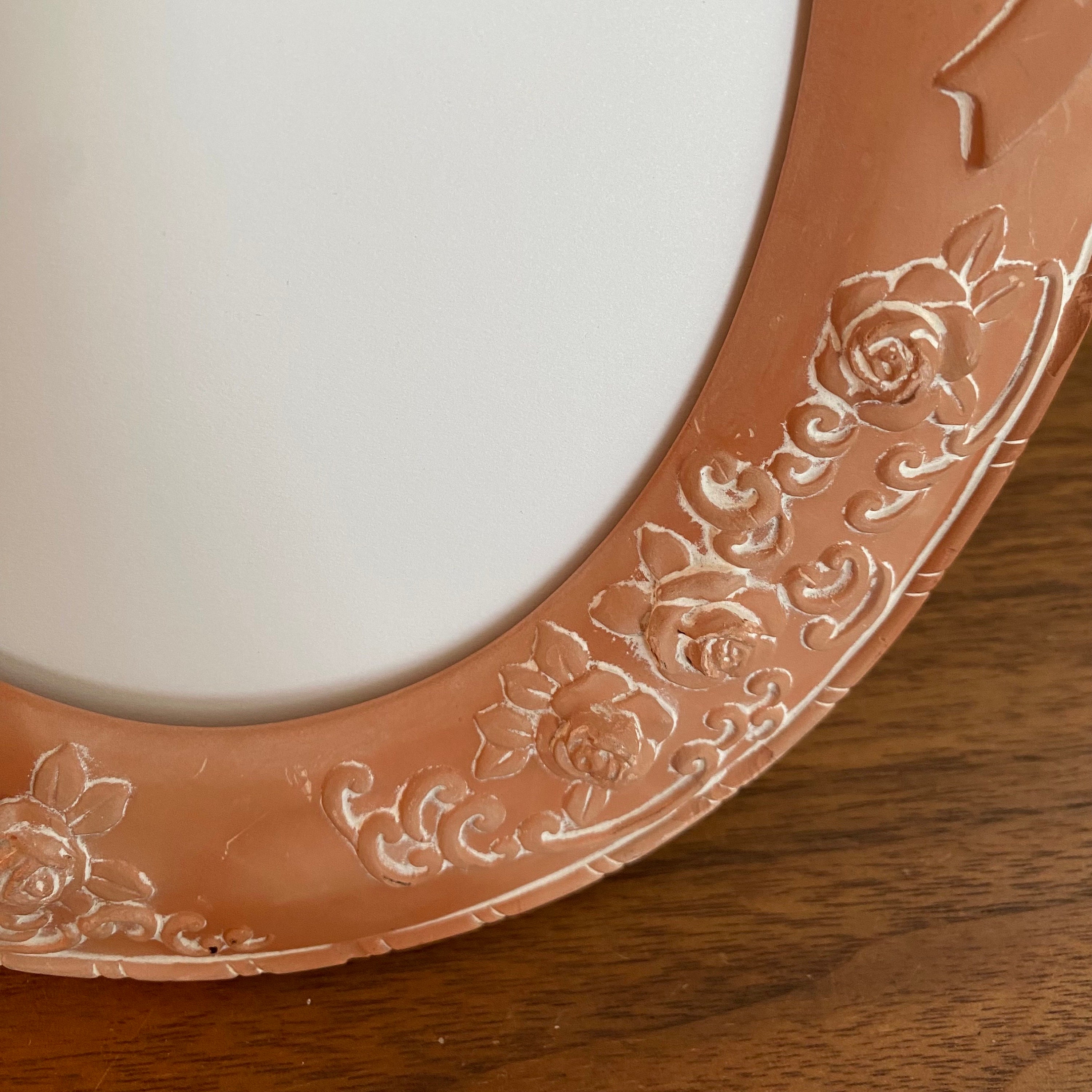 Ornate Oval Picture Frame, Photo 4 X 6, Peach, Terra Cotta Pottery ...