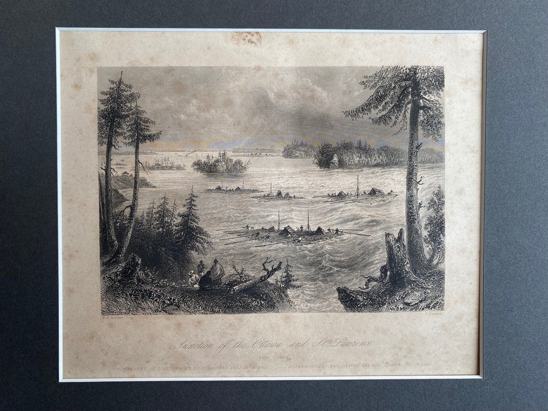 Antique Etching Junction of Ottawa and St. Lawrence by W. H. Bartlett ...