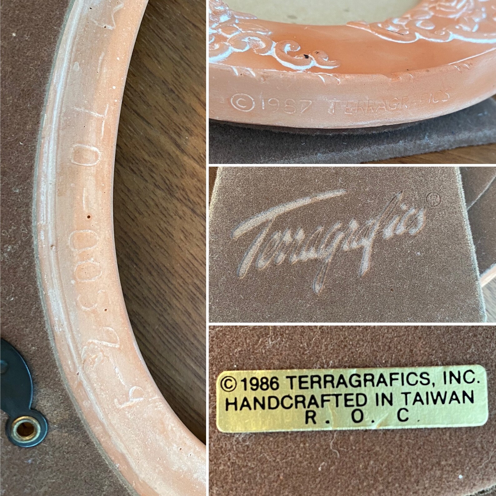 Ornate Oval Picture Frame, Photo 4 X 6, Peach, Terra Cotta Pottery ...