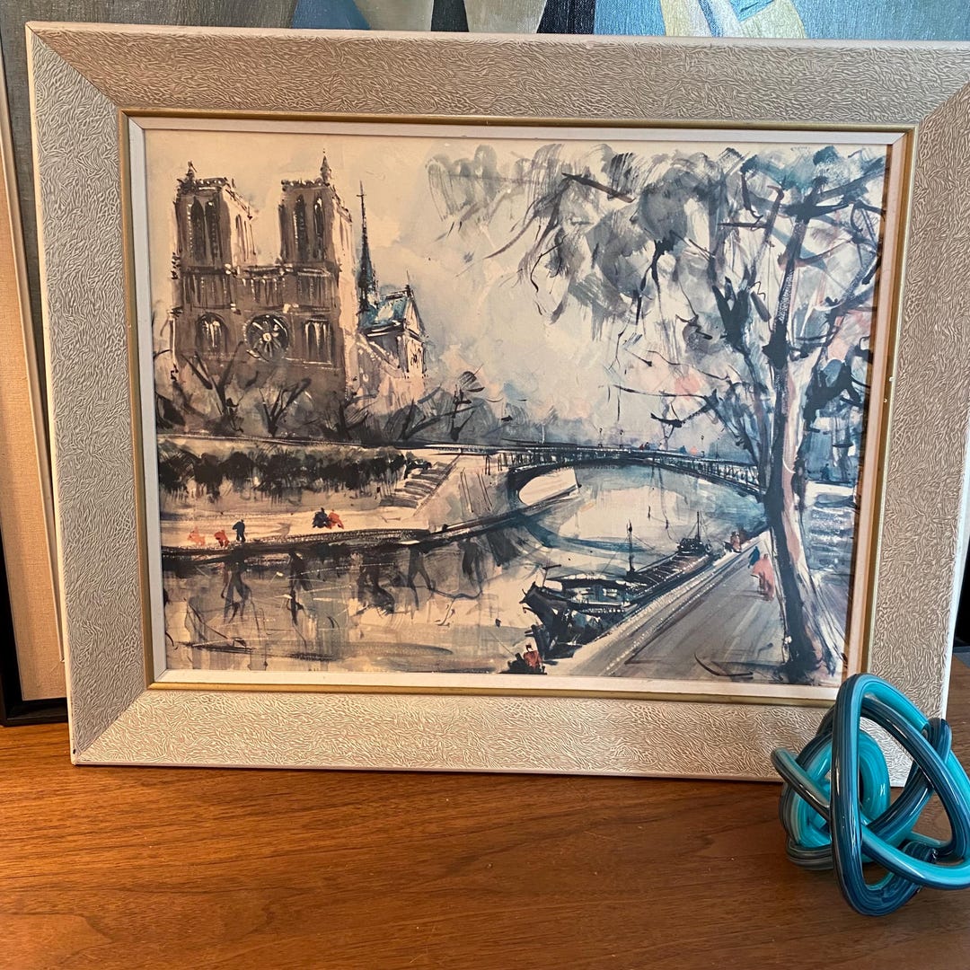 MCM Wood Frame for a Bespoke Gallery Wall, Vintage Painting Upgrade, 14 ...