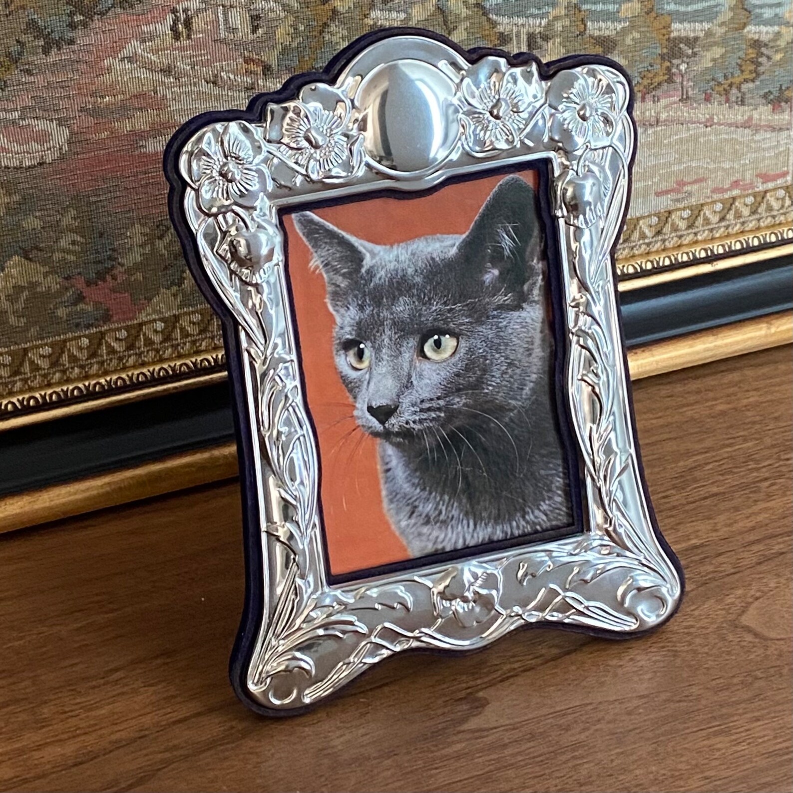 Silver Art Nouveau Poppy Picture Frame Vintage Personalize With Your ...