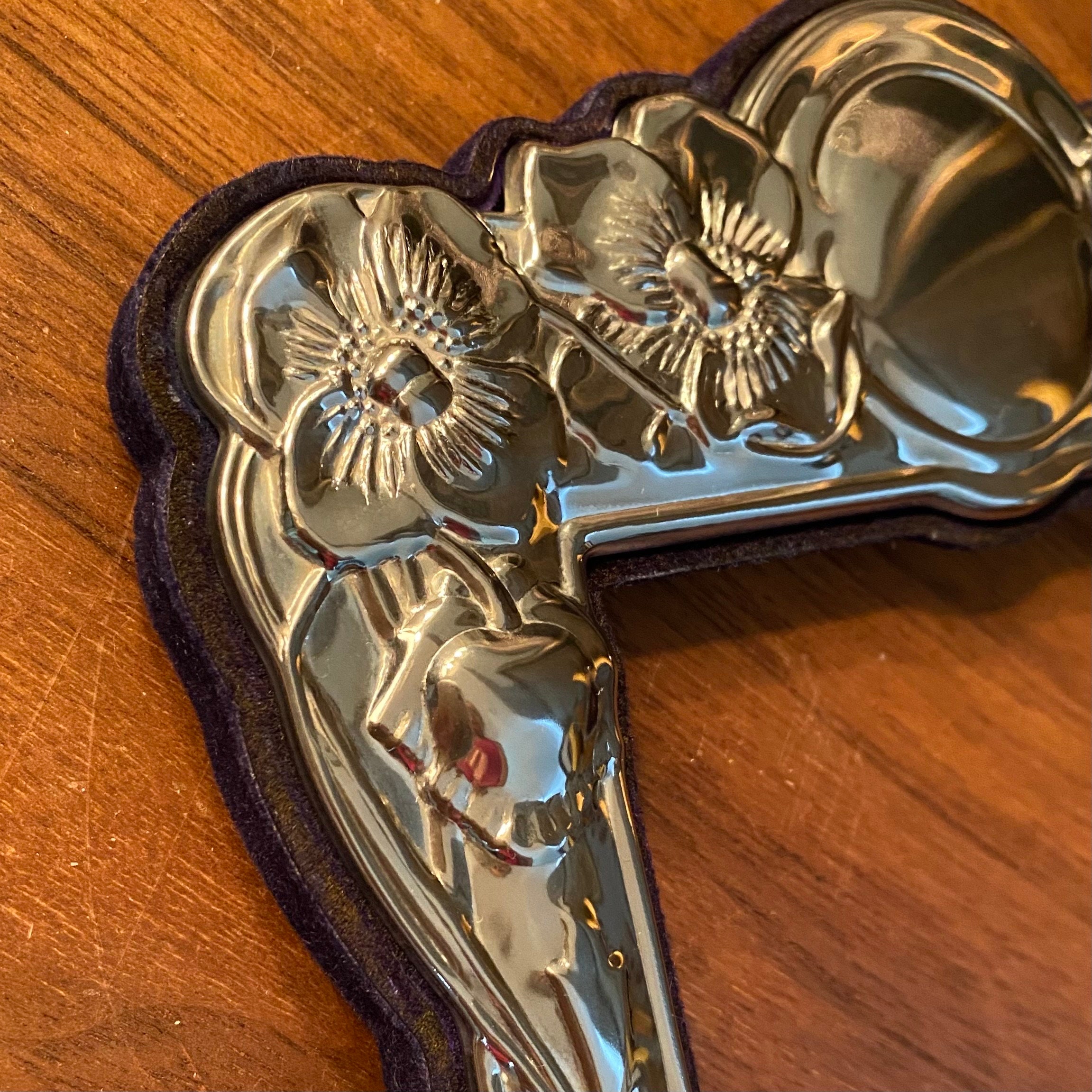 Silver Art Nouveau Poppy Picture Frame Vintage Personalize With Your ...