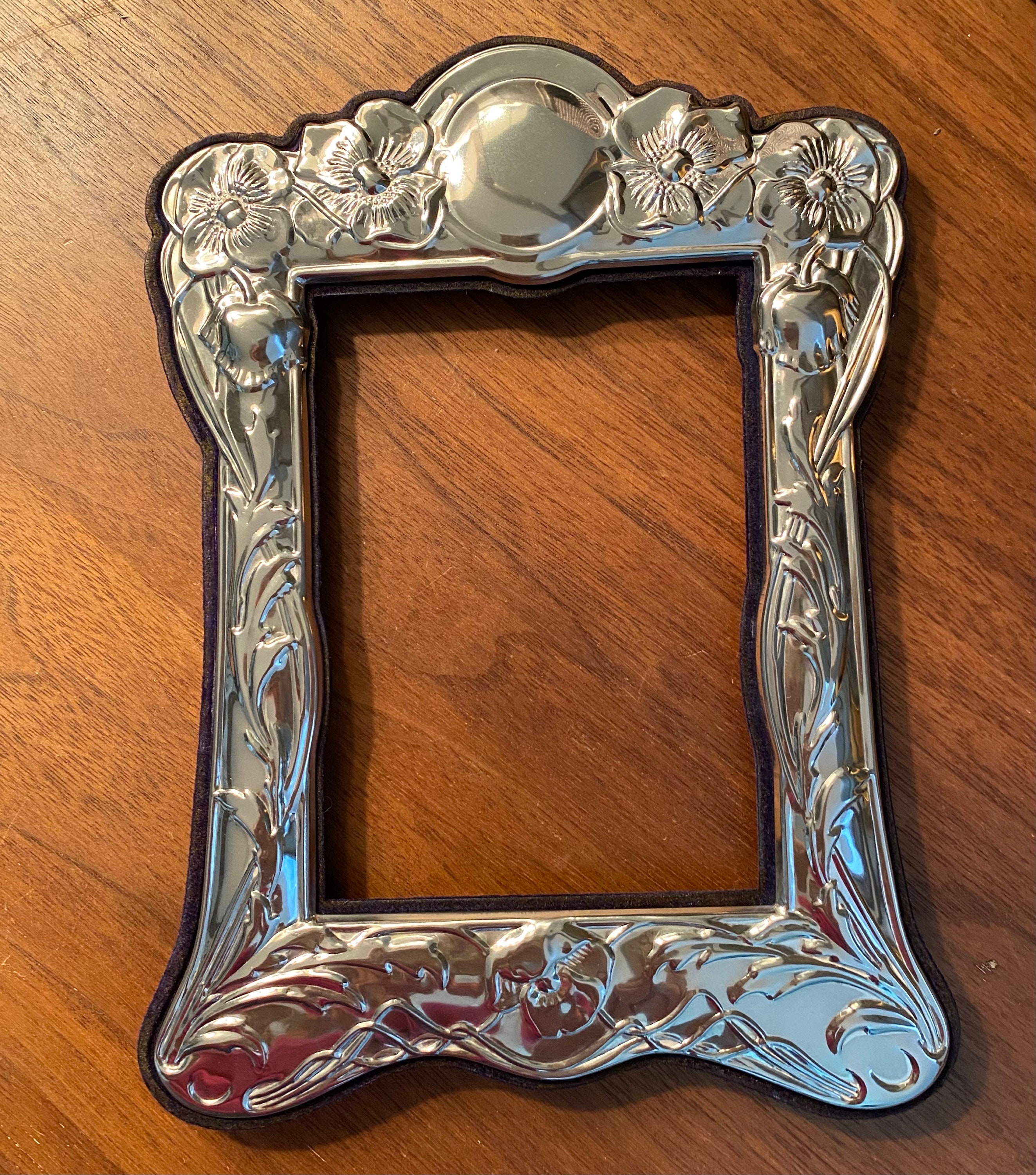 Silver Art Nouveau Poppy Picture Frame Vintage Personalize With Your ...