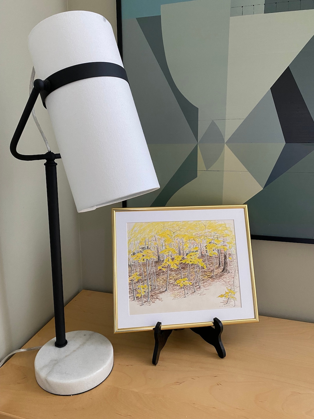 Orginal Framed Canadian Forest Scene Vintage Collectible Yellow ...