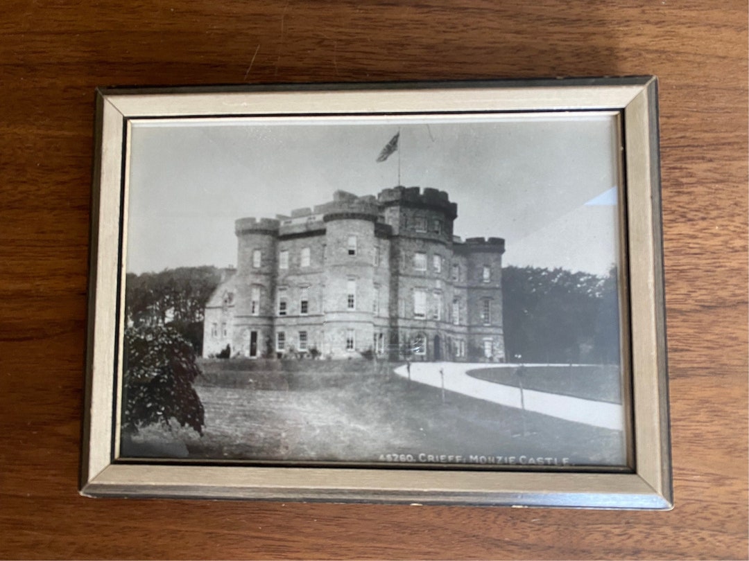 Framed Antique Postcard, Monzie Castle Scotland, Small, Ready to Hang ...