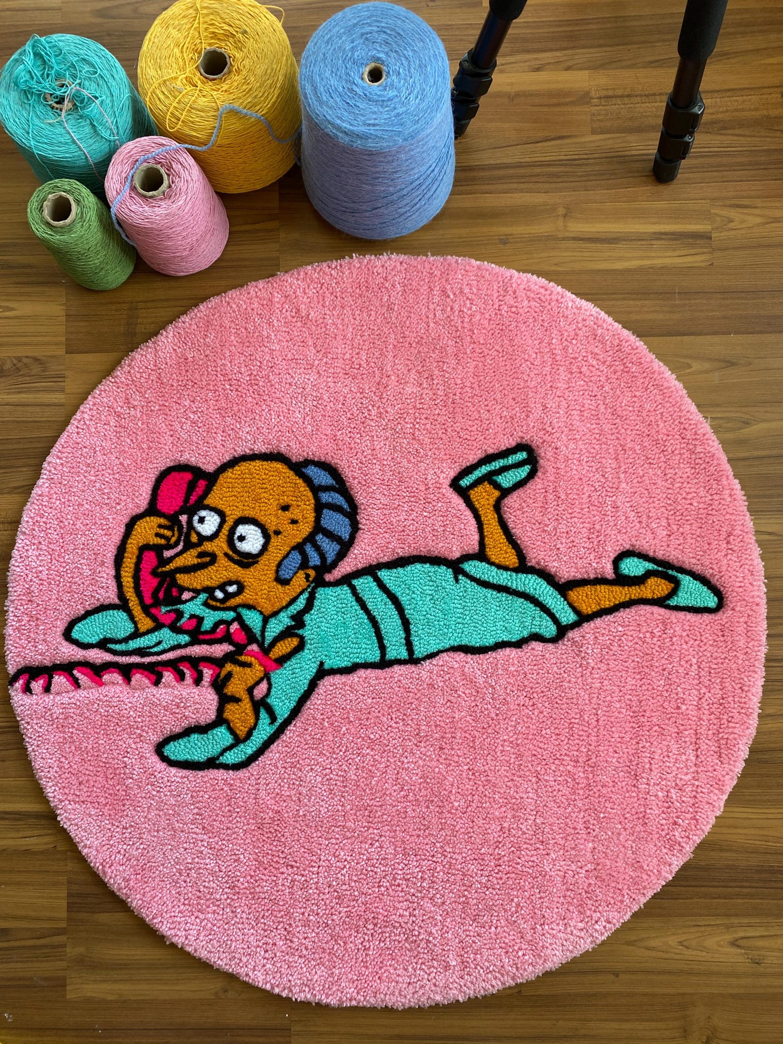 Mr. Burns Rug: Handmade Tufted Simpson Carpet, 3D Cartoon Design - Etsy