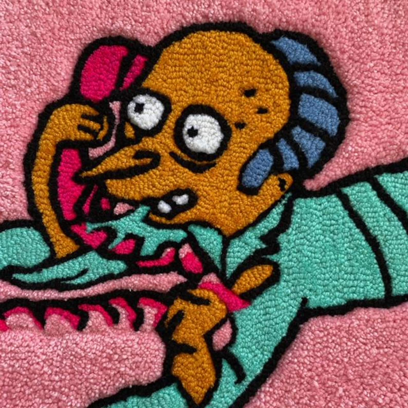 Mr. Burns Rug: Handmade Tufted Simpson Carpet, 3D Cartoon Design - Etsy