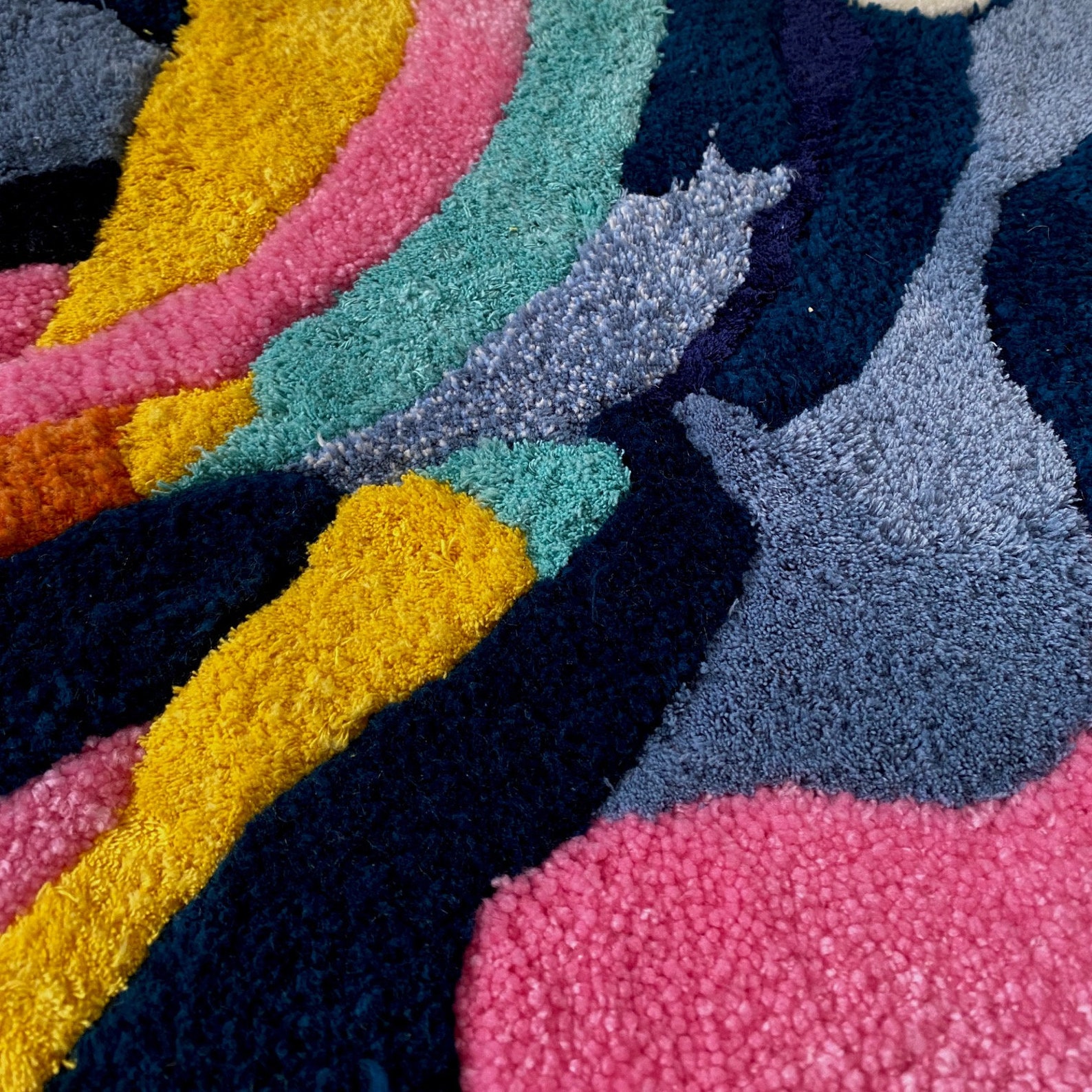 Handmade Colorful Circle Rug: Modern Tufted Cotton-acrylic Area Rug - Etsy