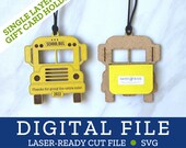 School Bus Driver Gift Card Holder Ornament SVG Digital File - Etsy