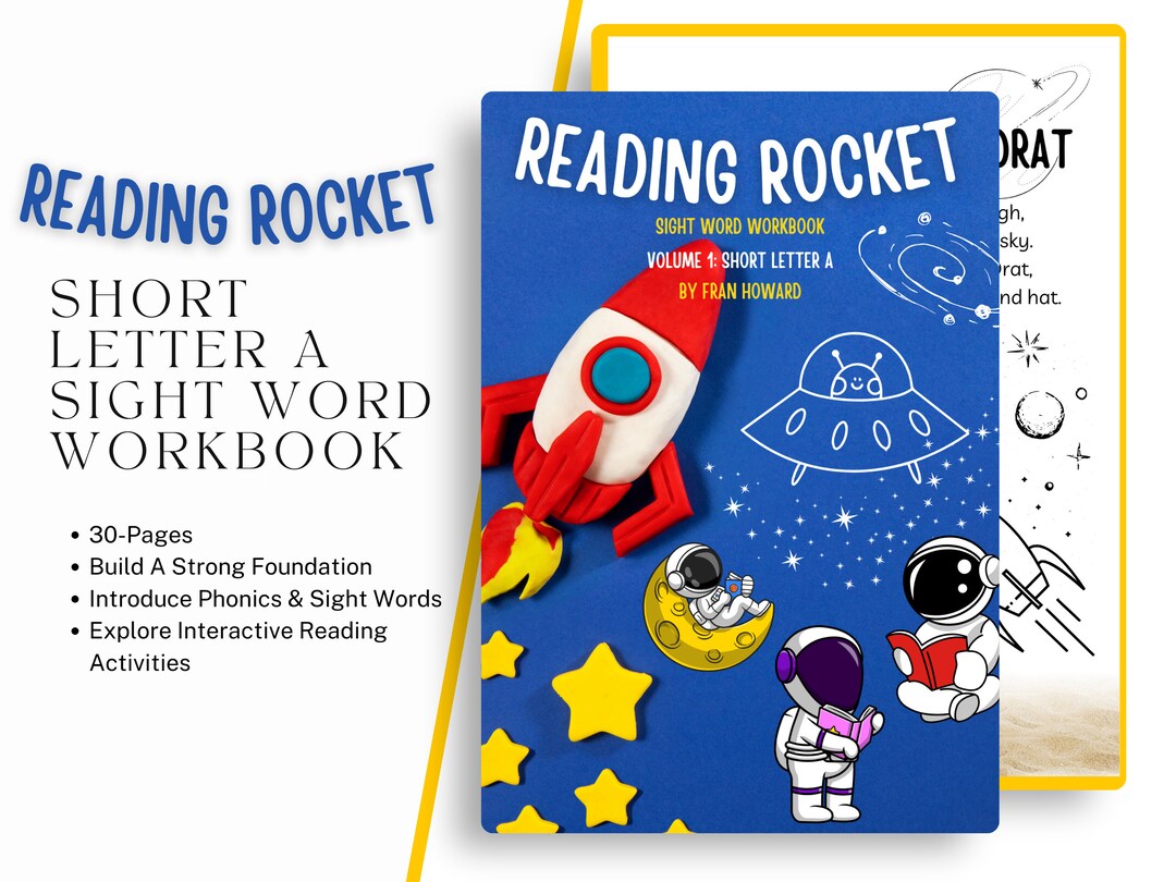 Reading Rocket Short Letter a Sight Word Workbook 30 Printable Activity ...