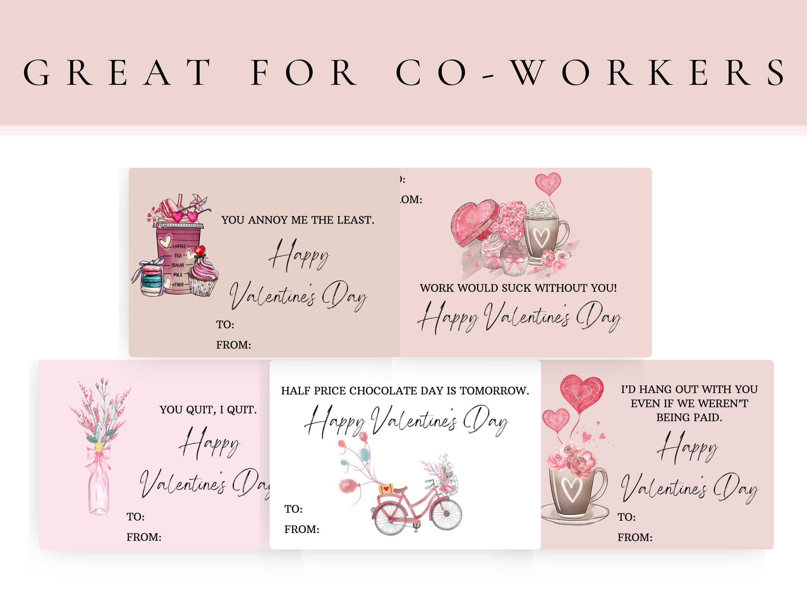 Funny Office Coworker Staff Valentines Day Card Instant Download ...