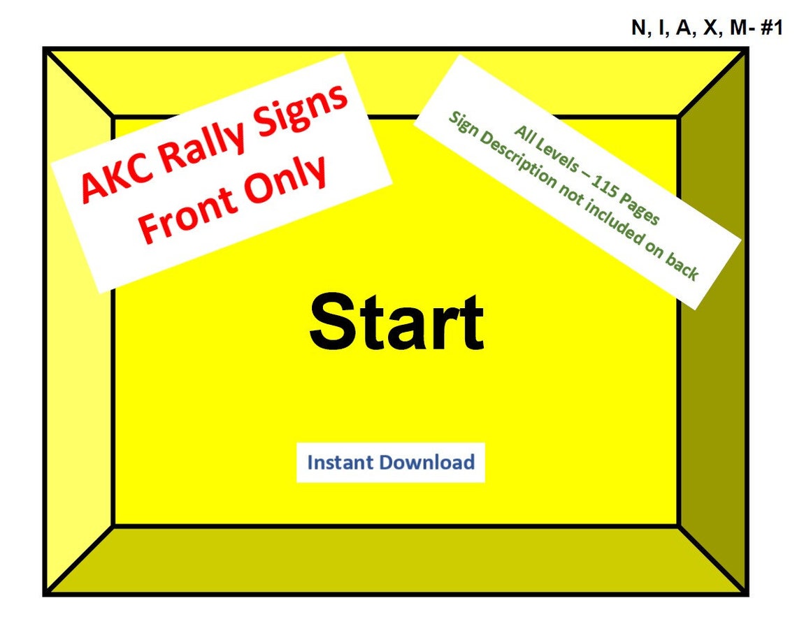 AKC Rally Signs - Front Only - Digital Download - Etsy