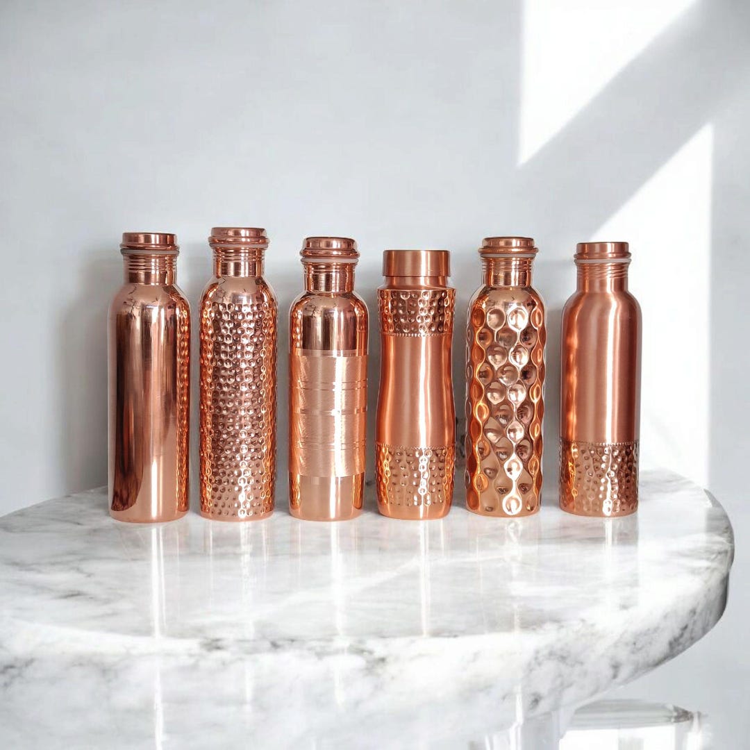 100% Pure Copper Bottle, Designer Copper Water Bottle, Unique Design ...