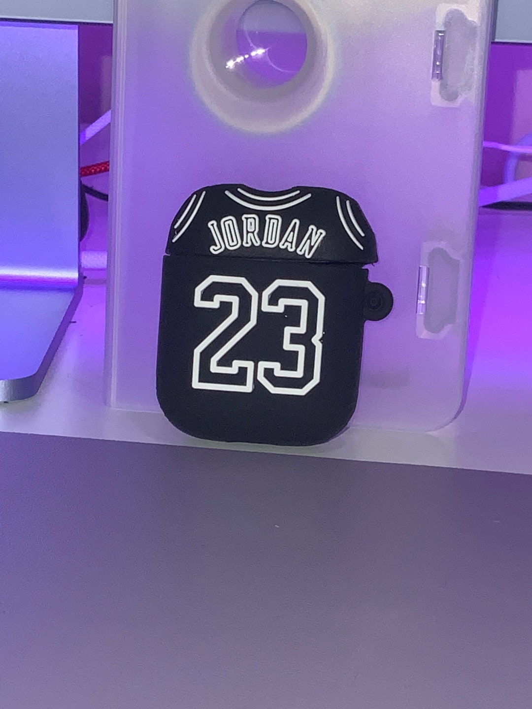 Jordan Jersey Black Airpods 1/2 Case - Etsy