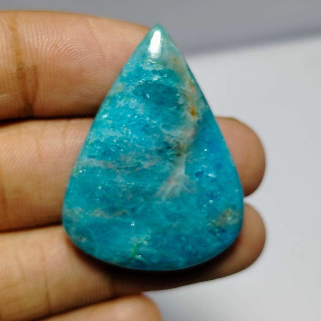 Apatite Cabochon Gemstone: Blue Apatite Handmade Semi Precious Stone ...